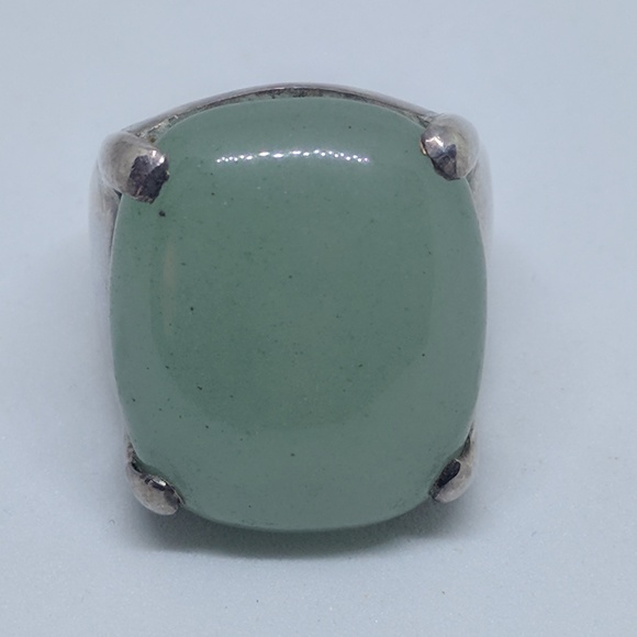 Jewelry | Pure Silver Ring With Light Green Natural Stone | Poshmark